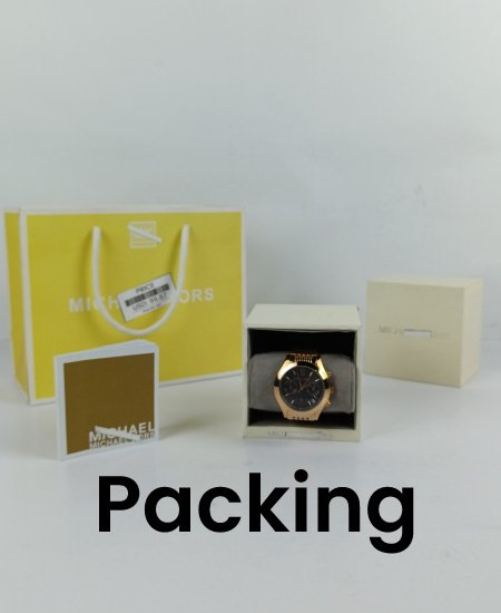 Michael Kors MK5775 Rose Gold MK Watch Black – alibhaiya.com